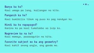 Sitwasyon ng Wikang Filipino sa Fliptop, hugot lines, at pick-up lines ...