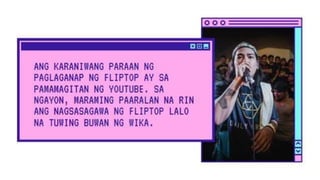 Sitwasyon ng Wikang Filipino sa Fliptop, hugot lines, at pick-up lines ...
