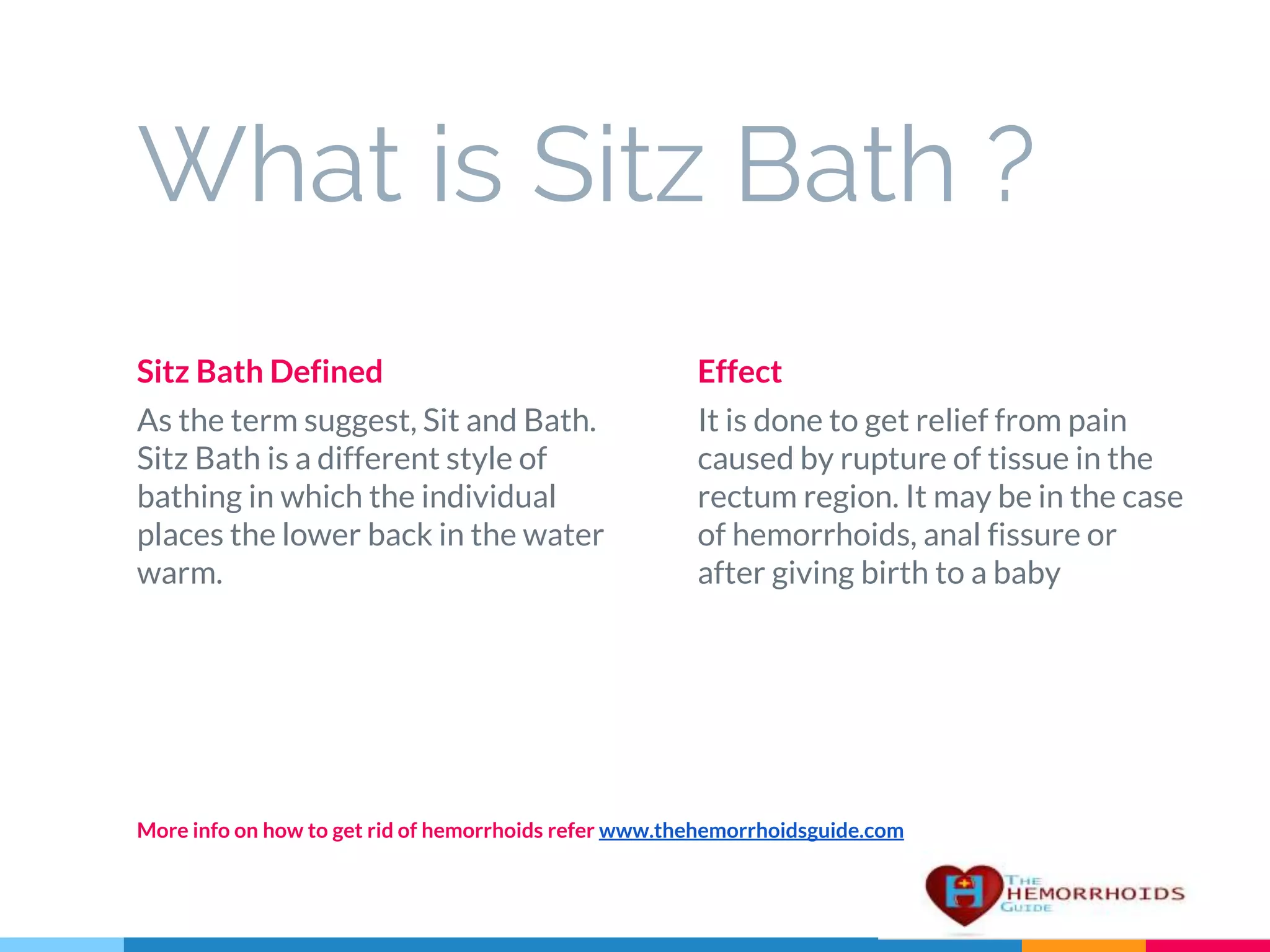Sitz Bath - Warm Water Bath | PPTX