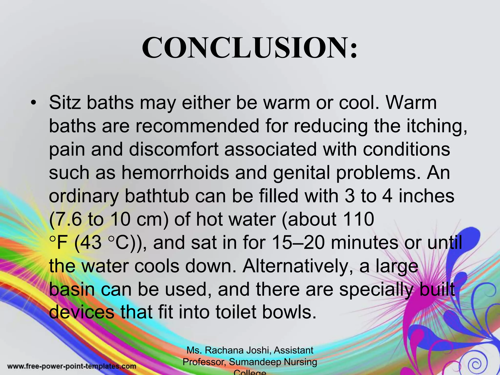 Sitz bath Procedure | PPTX