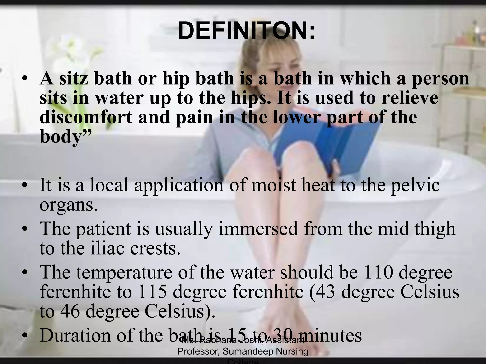 Sitz bath Procedure | PPTX