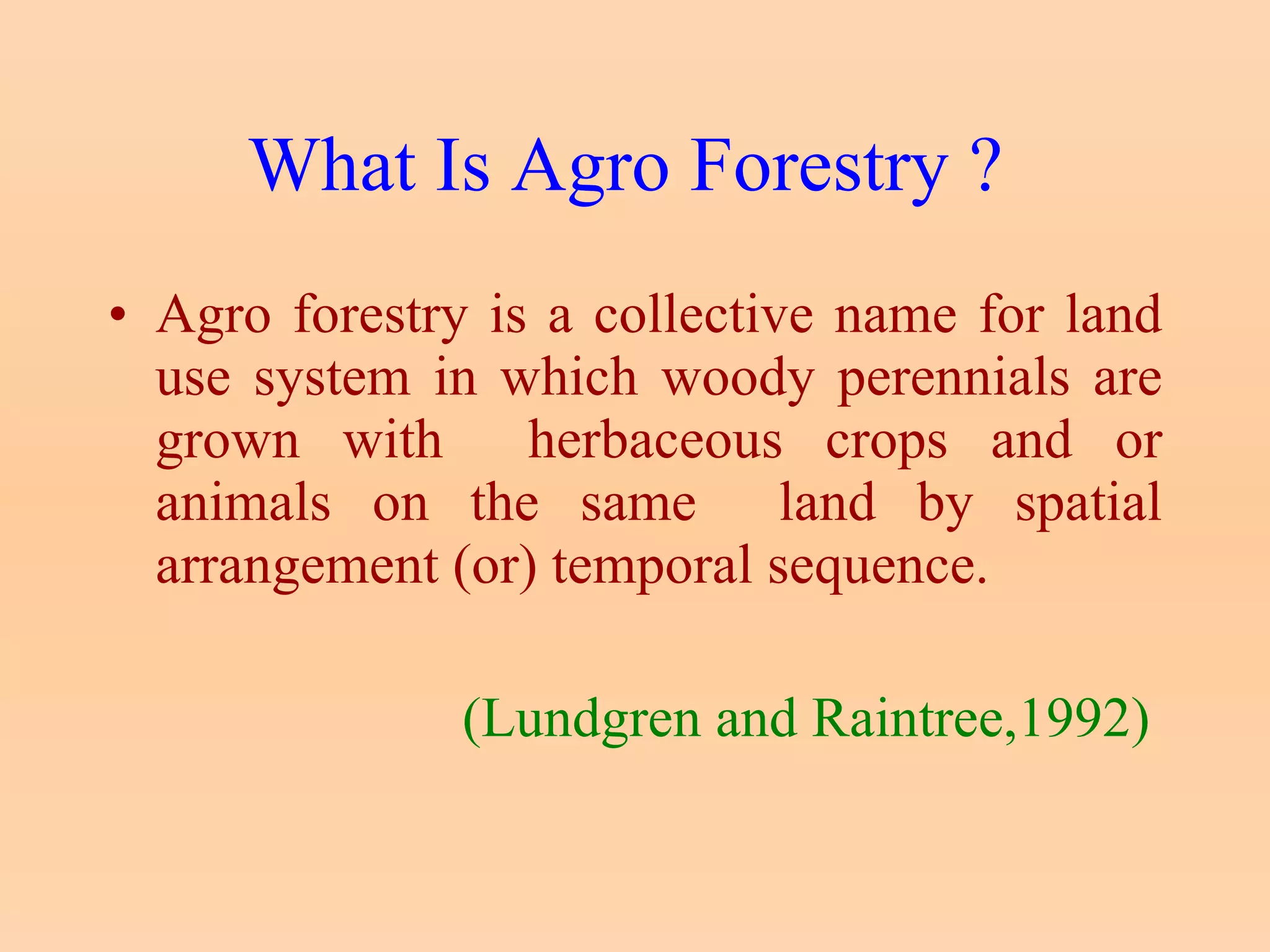 Agroforestry | PPT