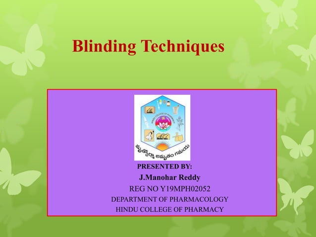 Blinding Techniques | PPTX | Medical Health