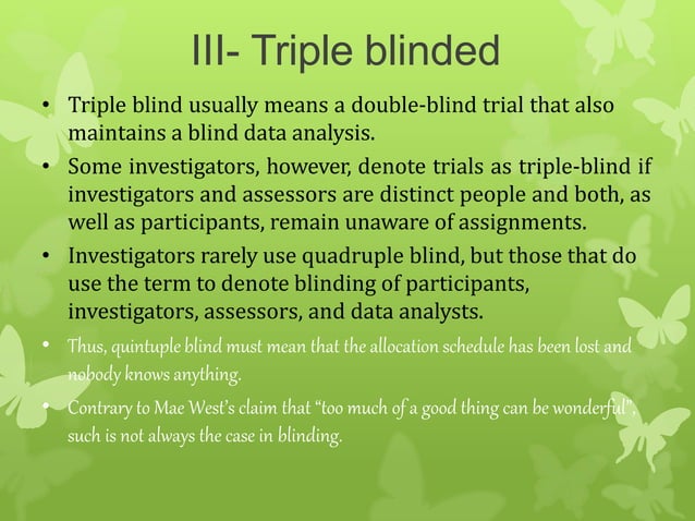 Blinding Techniques | PPTX | Medical Health