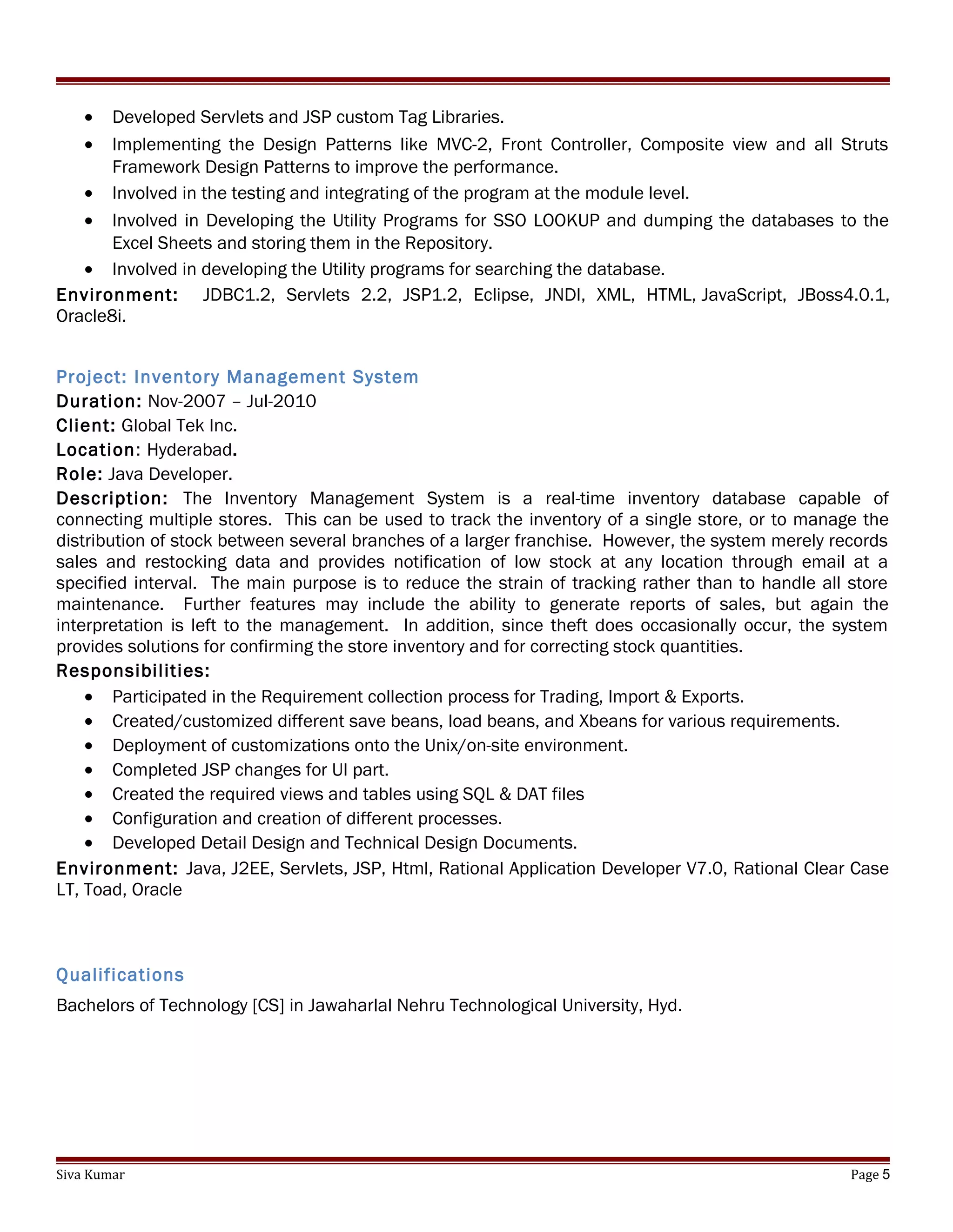 Pega Sample Resume | Pega cssa resumes | DOC