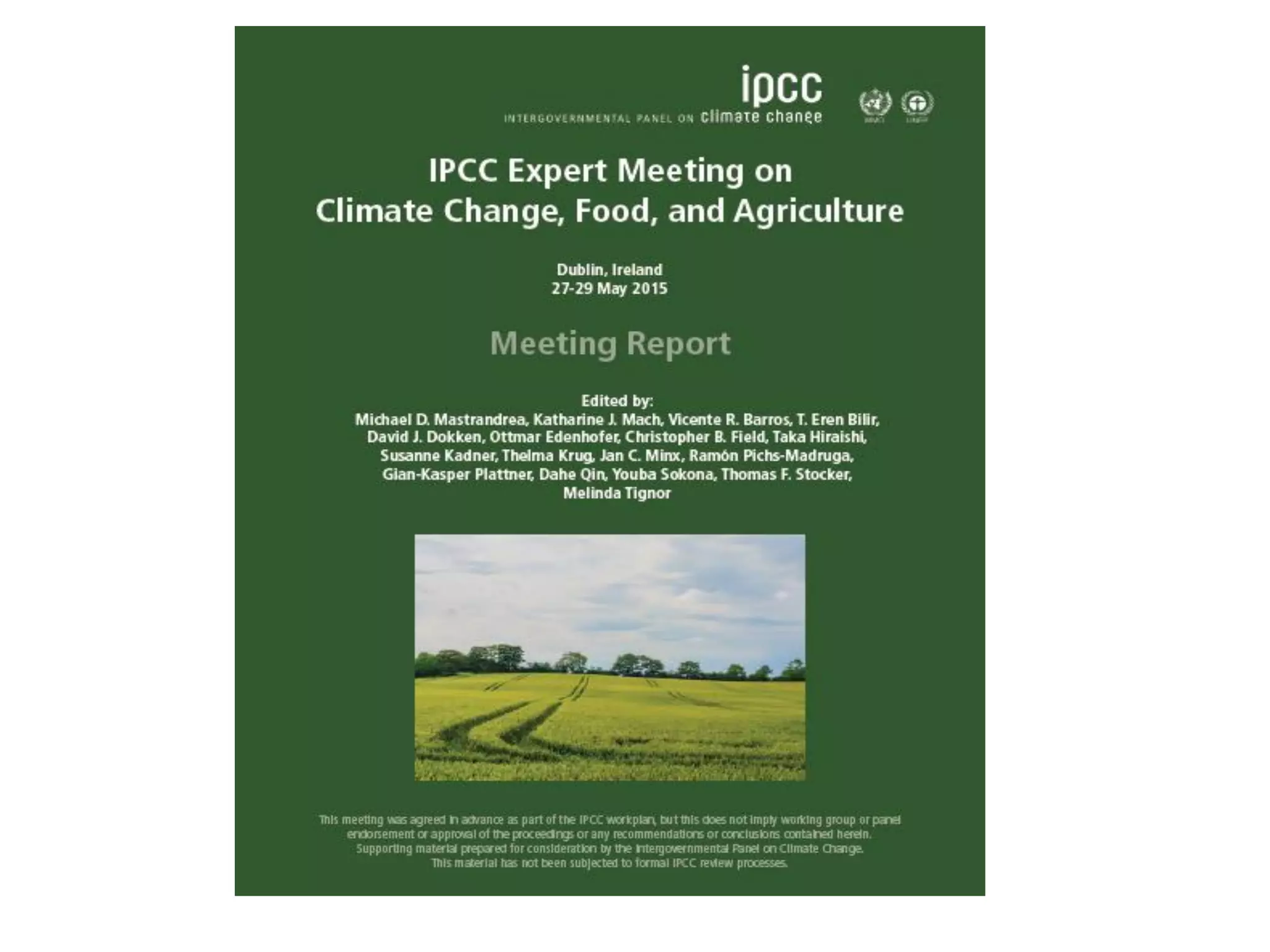 Activities of the Intergovernmental Panel on Climate Change (IPCC) | PDF