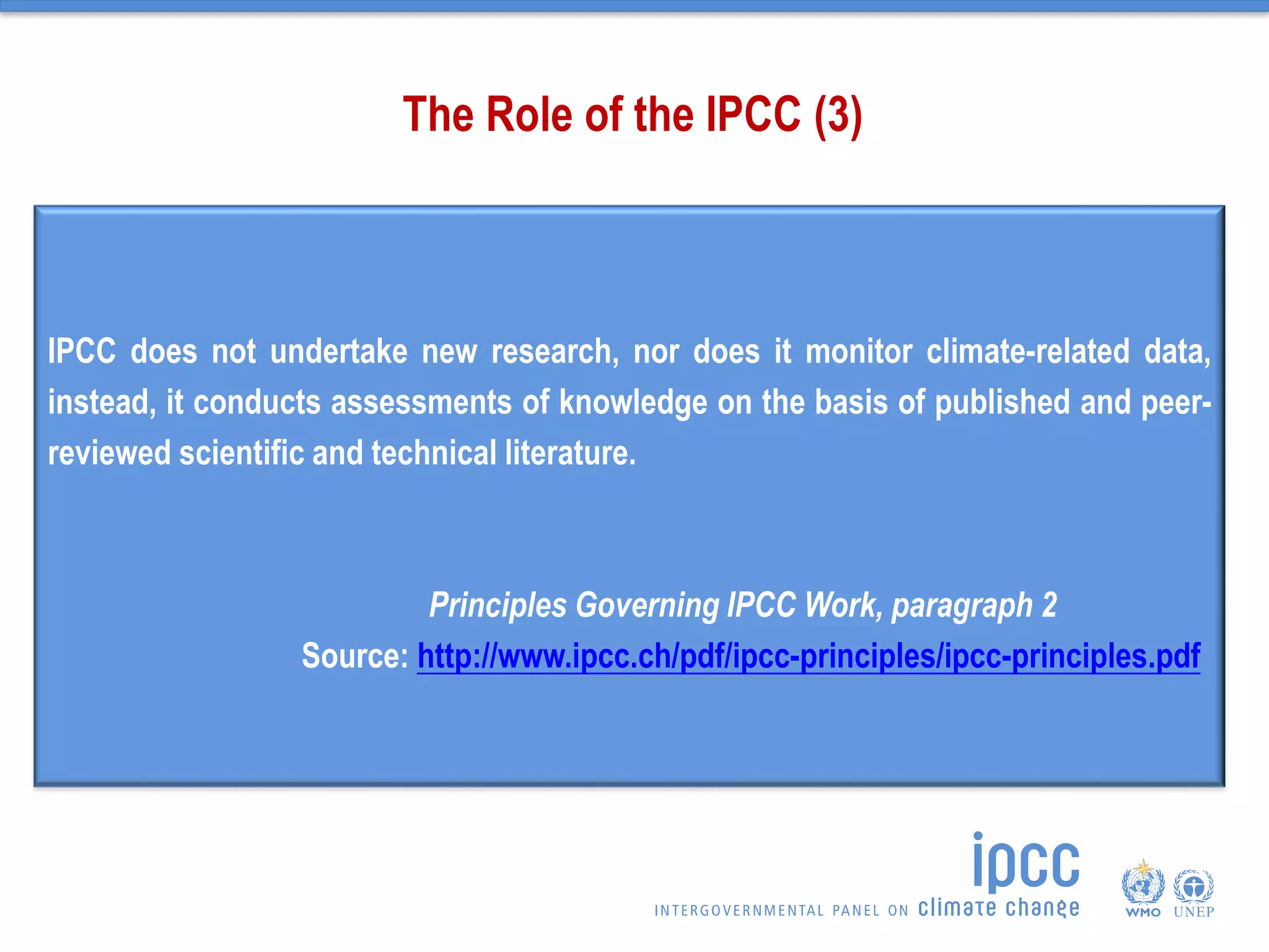 Activities of the Intergovernmental Panel on Climate Change (IPCC) | PDF