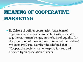 CO-OPERATIVE MARKETING | PPTX