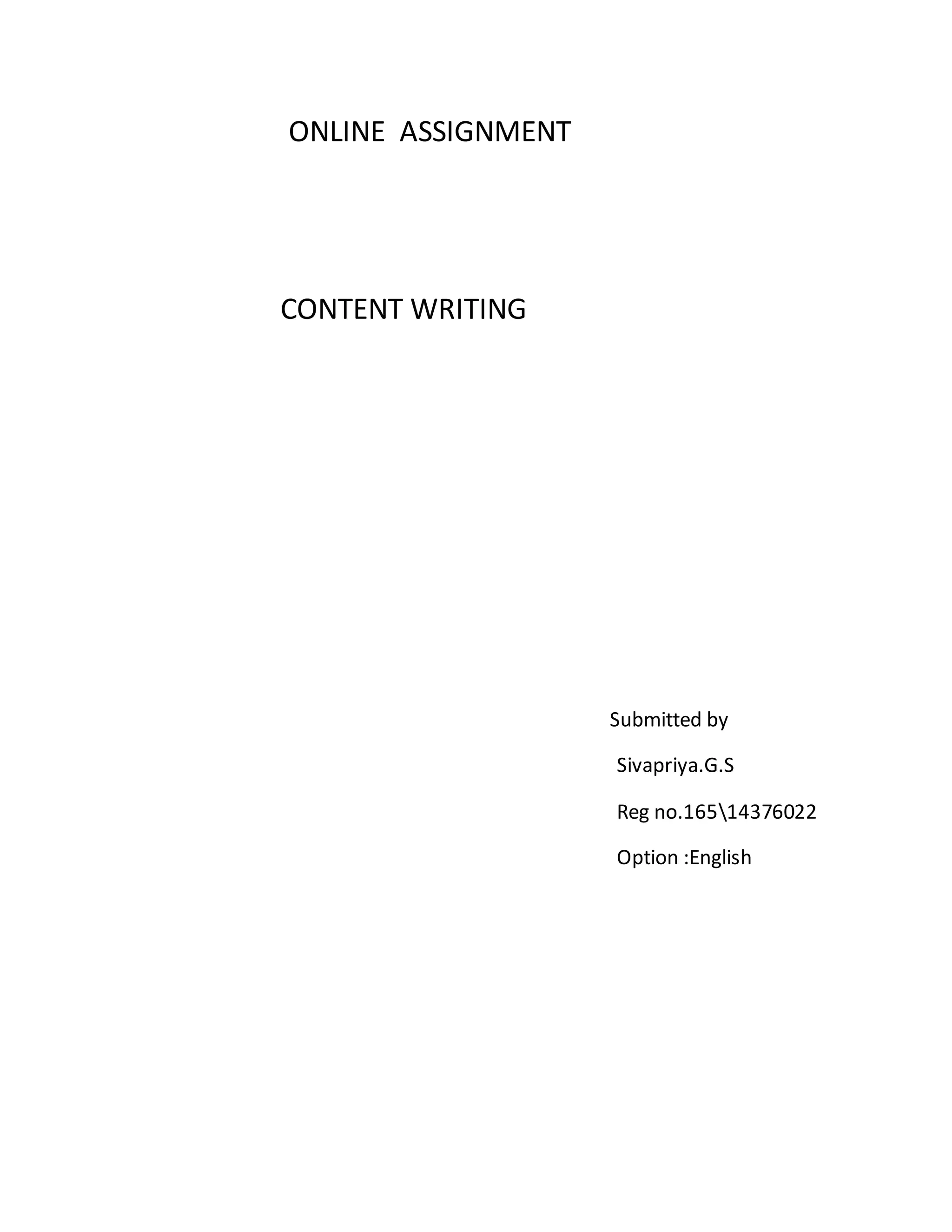 online assignment | PDF