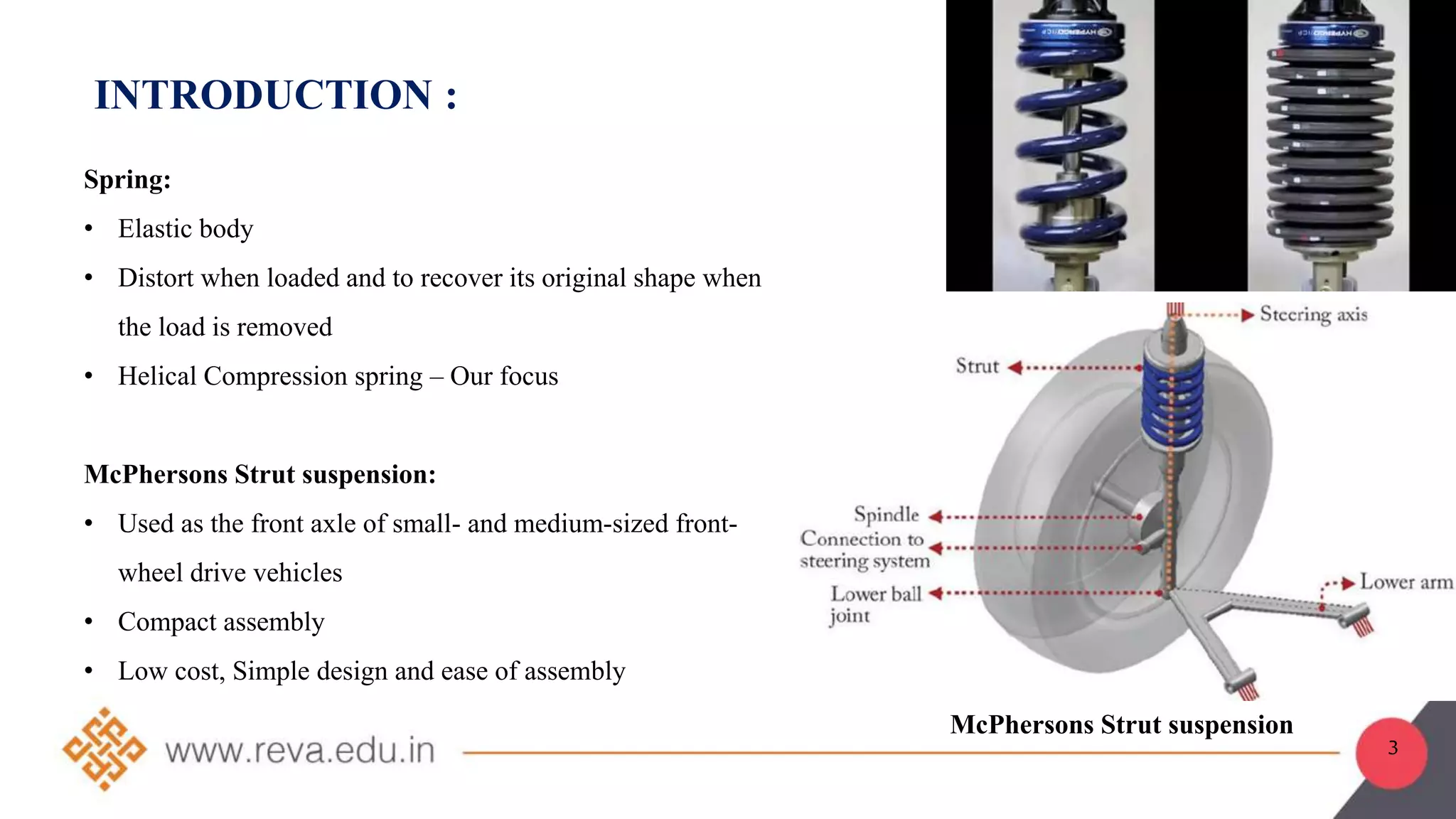 DESIGN AND ANALYSIS OF SIDE FORCE SPRING IN MCPHERSON STRUT | PPTX
