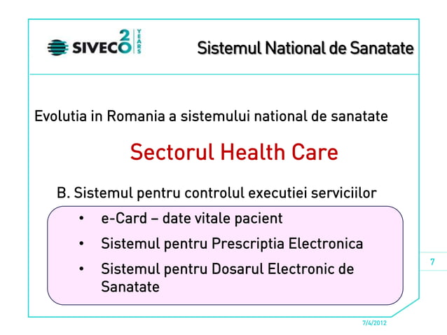 SIVECO - eHealth2012 | PPTX