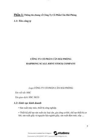 SIVIDOC.COM BÁO CÁO THỰC TẬP CƠ SỞ NGÀNH QUẢN TRỊ KINH DOANH - Công ty CP Cân Hải Phòng.doc