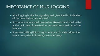 Mud Logging: Application and Principles | PPTX