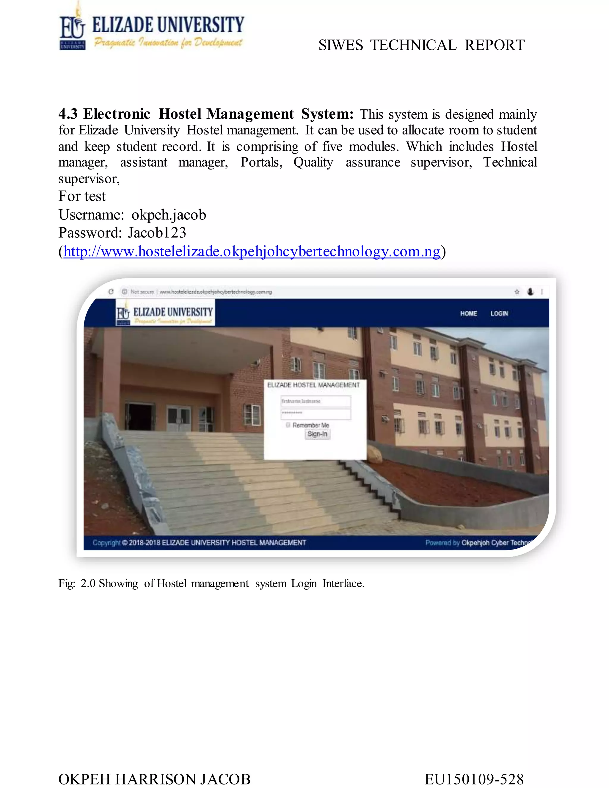 Student Industrial Workshop Experience Scheme (SIWES) Report | DOCX