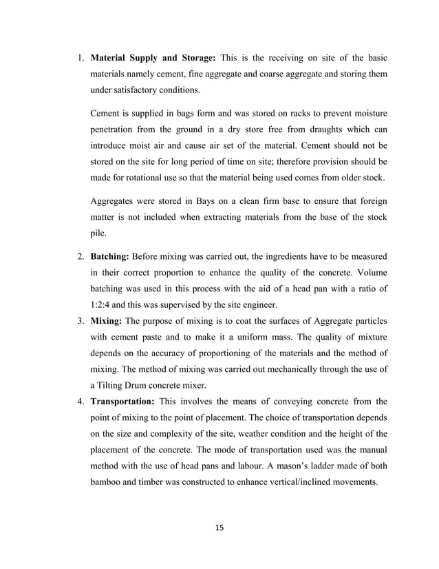 SIWES REPORT SAMPLE | PDF | Civil Engineering Industry | Industries
