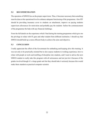 Siwes report on networking by abdullahi yahaya | PDF