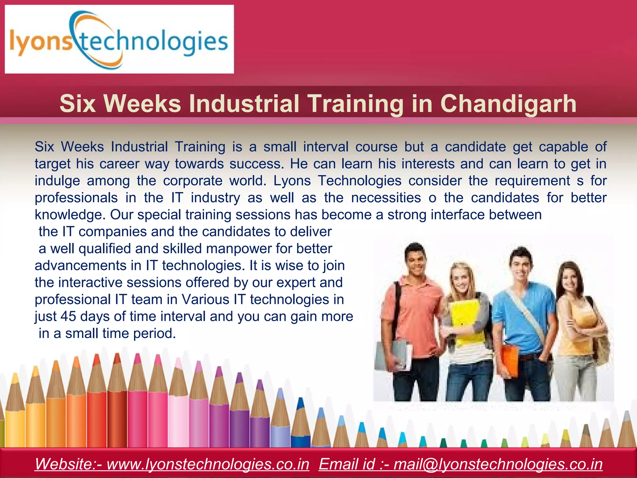 Six Weeks / Six months industrial training in Chandigarh and Mohali | PPT