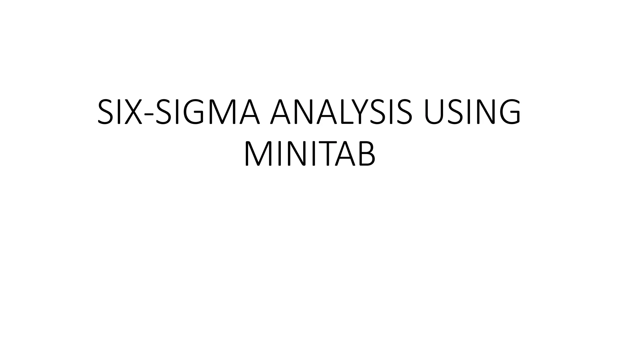 Six sigma using minitab | PDF