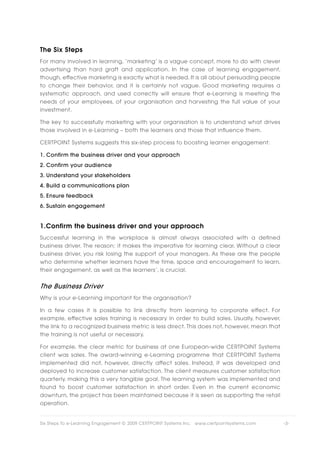 Six Steps to eLearning engagement and boosting the value of your LMS | PDF