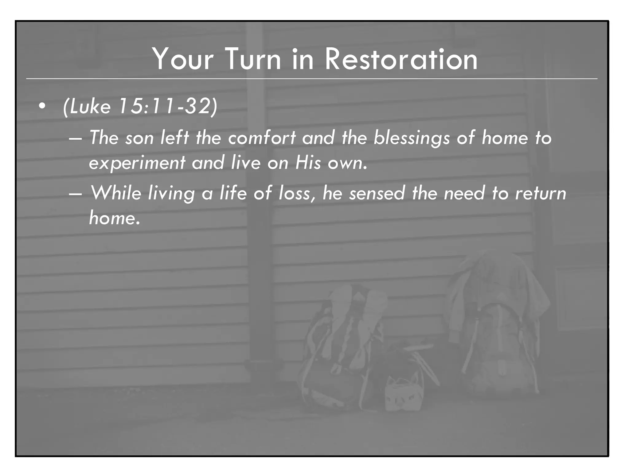 Six Steps To Spiritual Restoration Part 3 | PPT
