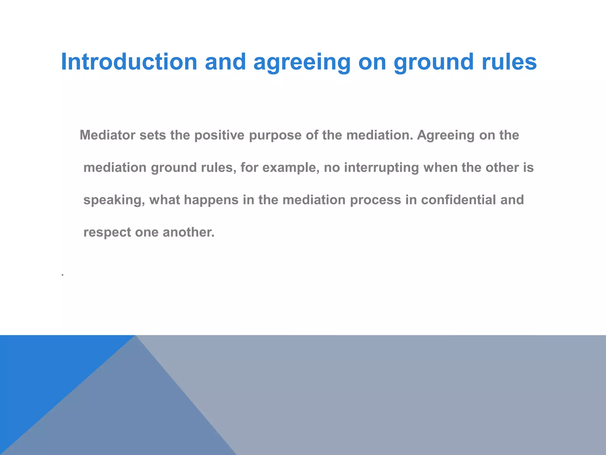 Six step structure of mediation by hr group | PPTX