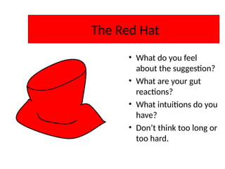 PPT on De Bono's six thinking hats model | PPT