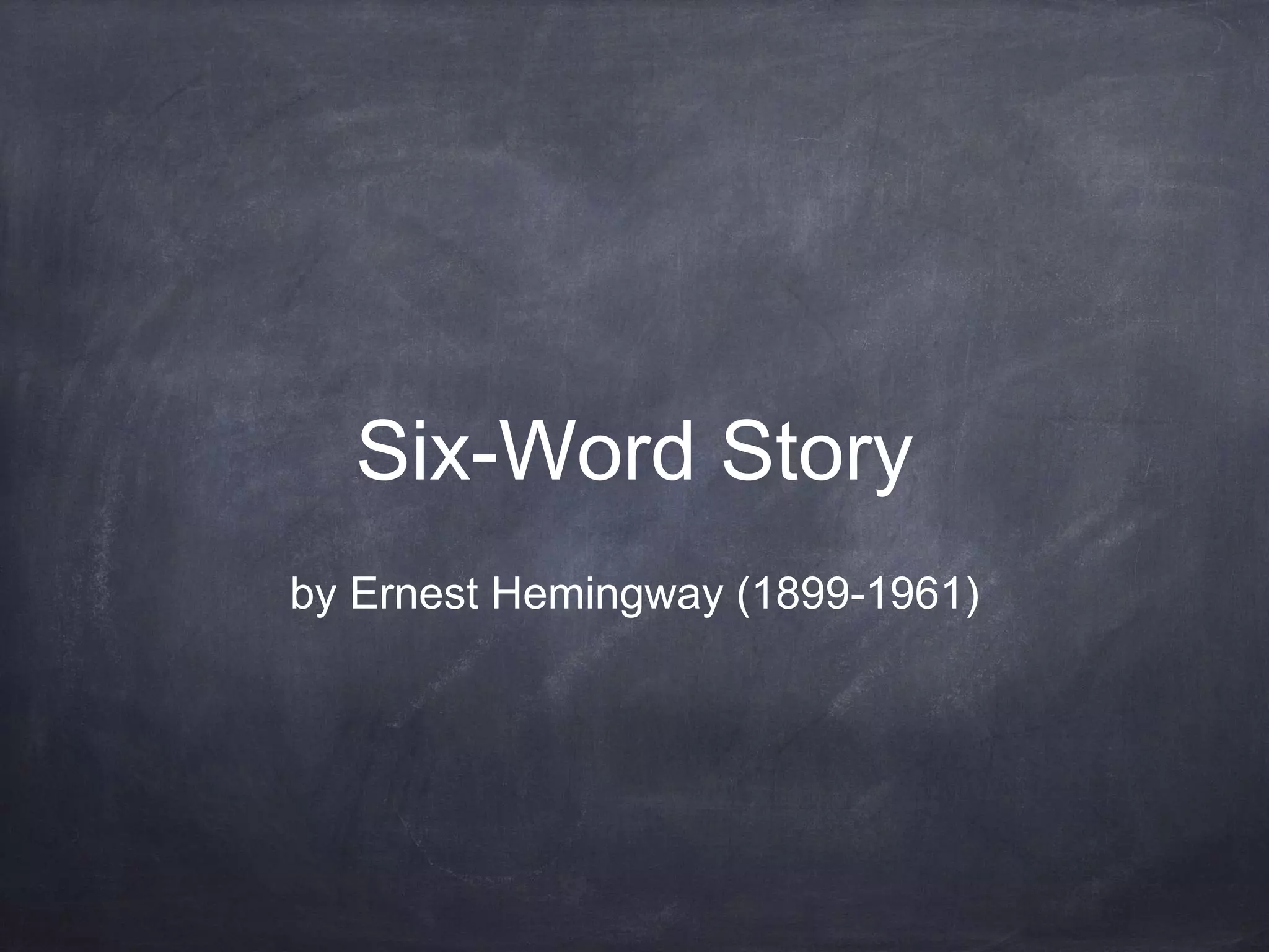 Six word story | PPTX