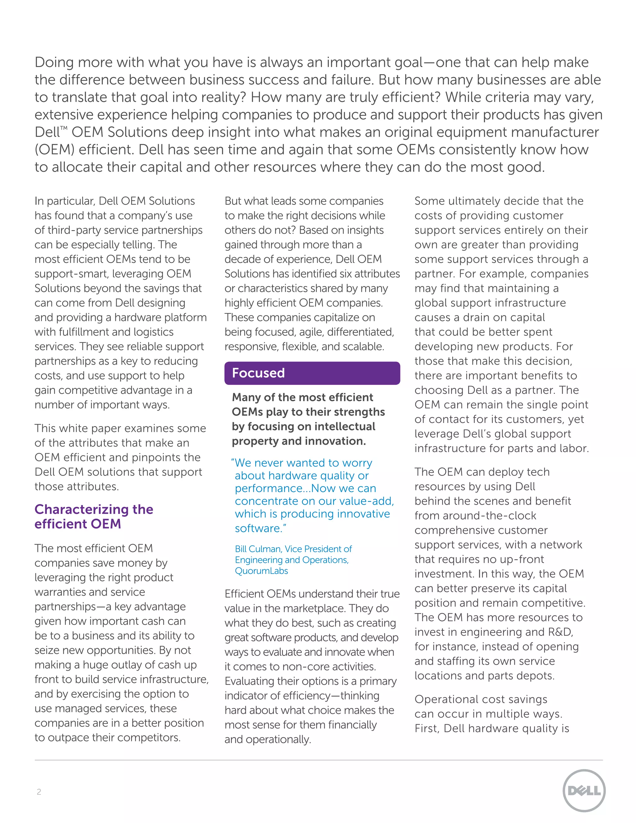 Six attributes of efficient oems | PDF