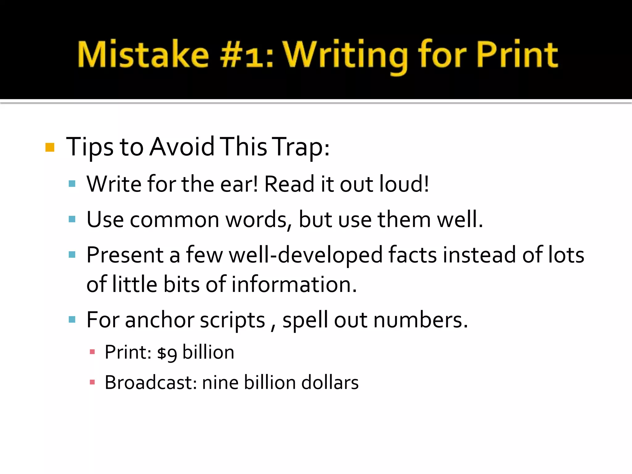 Six avoidable mistakes that happen in broadcast journalism | PPT