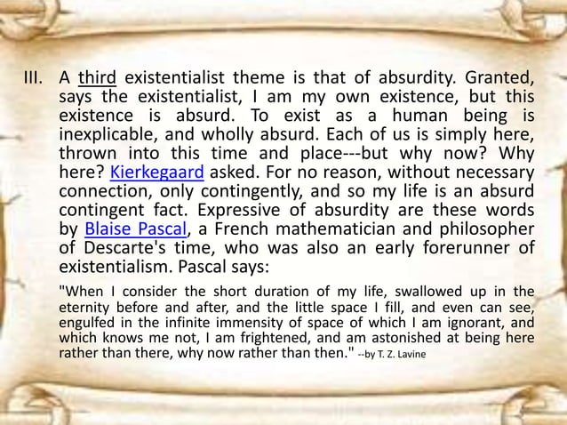 Six basic themes of existentialism | PPTX