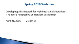 Six Characteristics of High Performance Networks - Dave Hackett | PPT