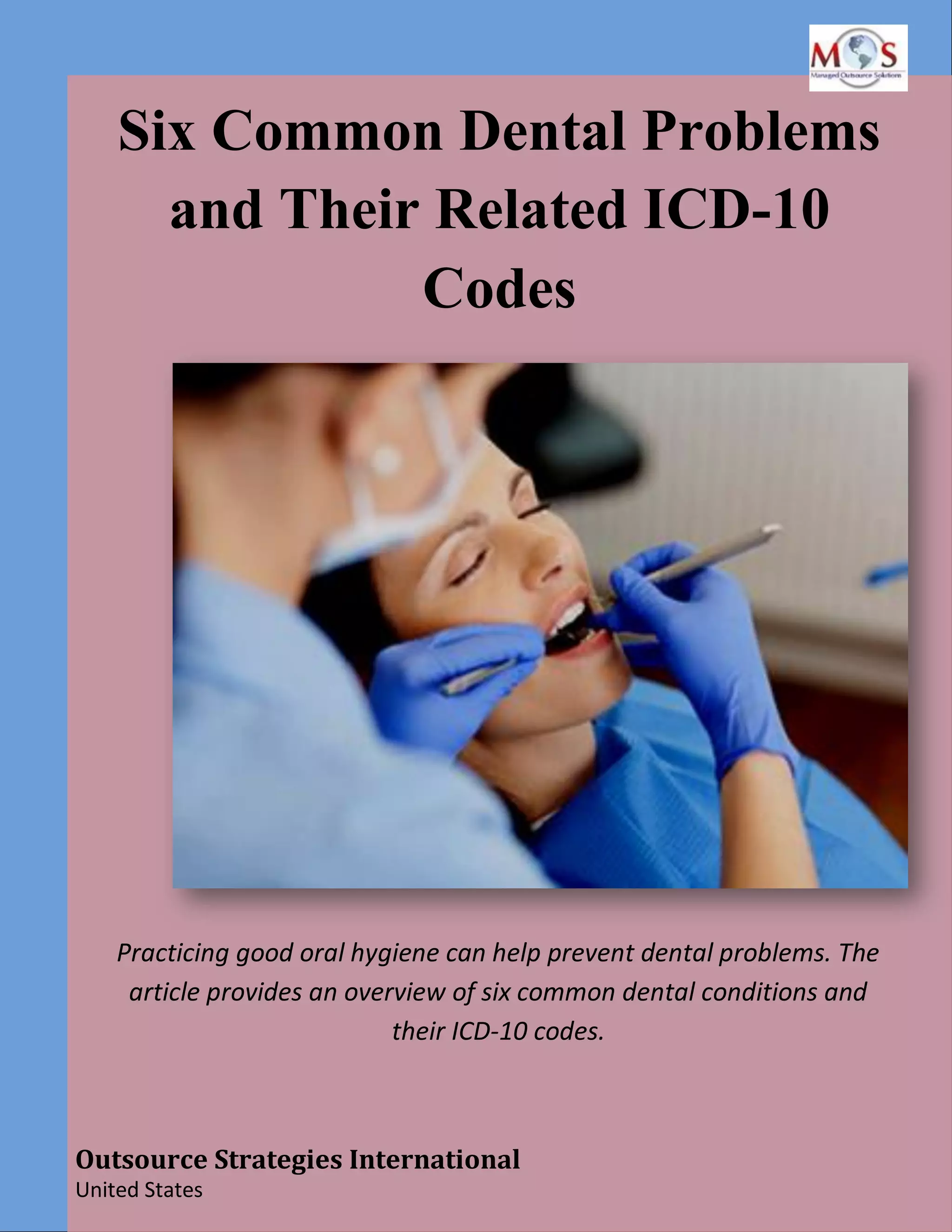 Six Common Dental Problems and Their Related ICD-10 Codes | PDF