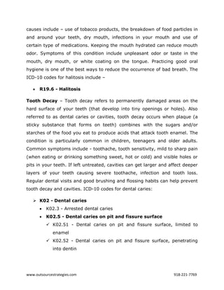 Six Common Dental Problems and Their Related ICD-10 Codes | PDF
