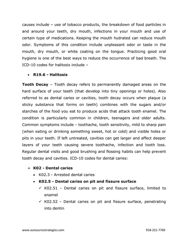 Six Common Dental Problems and Their Related ICD-10 Codes | PDF