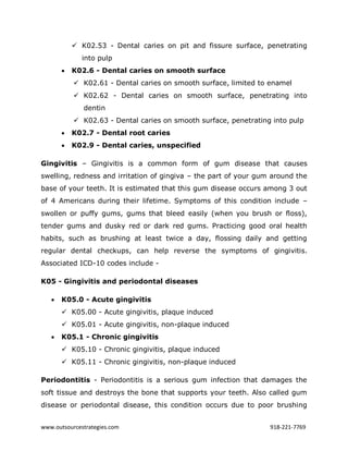 Six Common Dental Problems and Their Related ICD-10 Codes | PDF