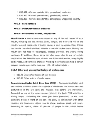 Six Common Dental Problems and Their Related ICD-10 Codes | PDF