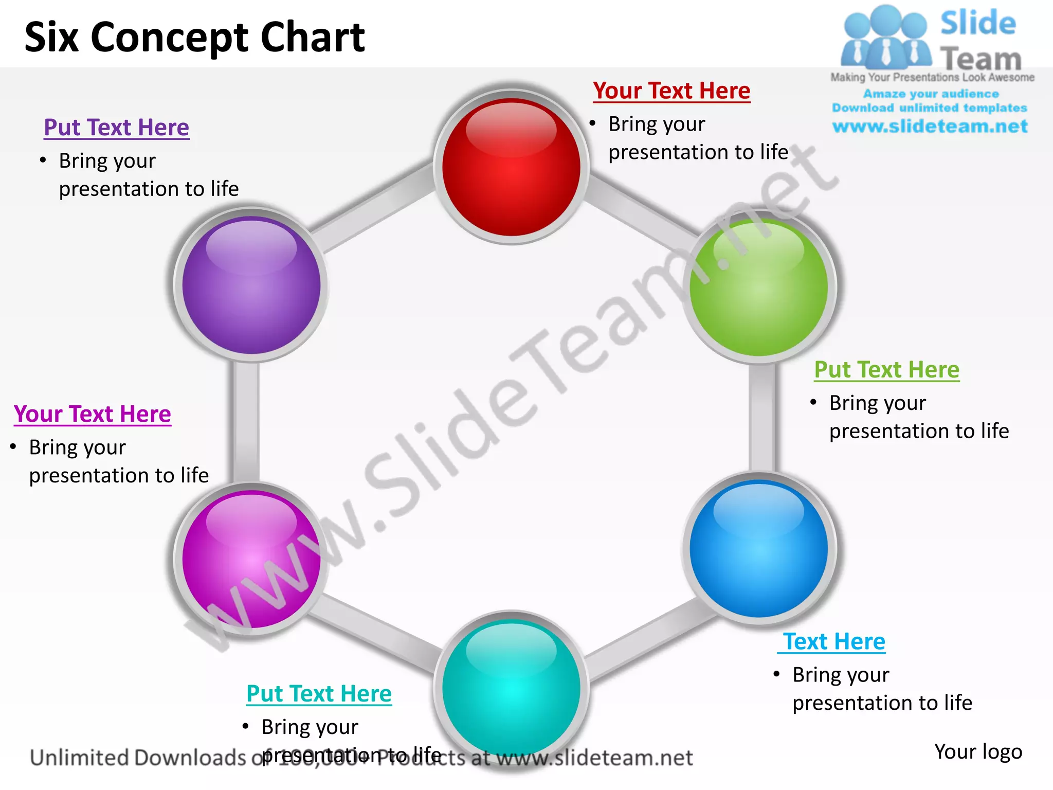 Six concept chart powerpoint templates 0712 | PDF