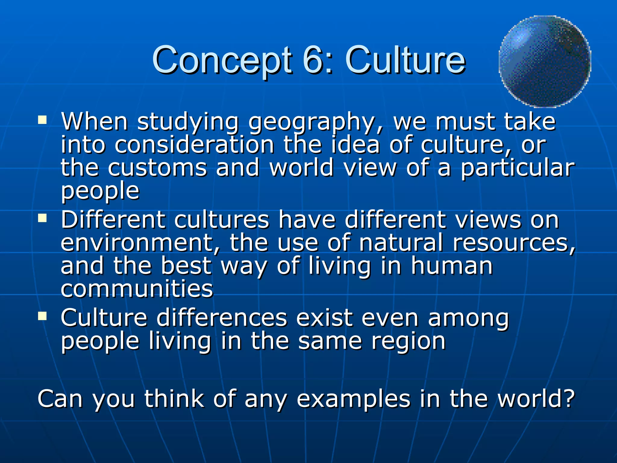 Six Concepts of Geography | PPT