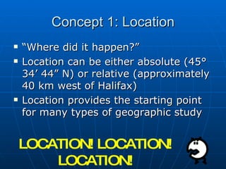 Six Concepts of Geography | PPT