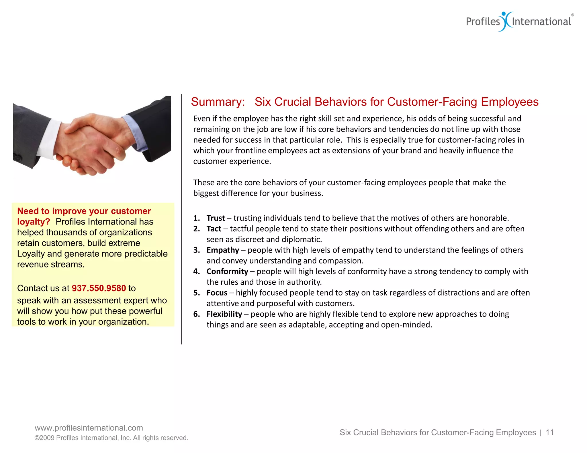 Six Crucial Behaviors for Customer-facing Employees | PDF