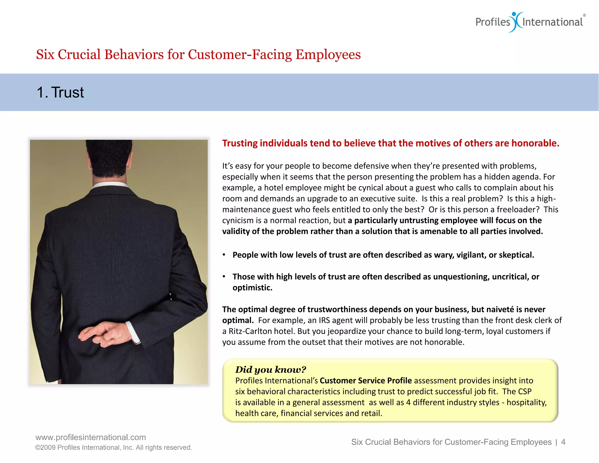 Six Crucial Behaviors for Customer-facing Employees | PDF