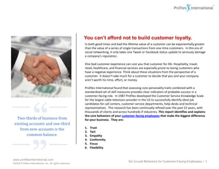 Six Crucial Behaviors for Customer-facing Employees | PDF