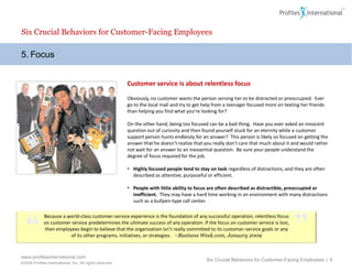 Six Crucial Behaviors for Customer-facing Employees | PDF