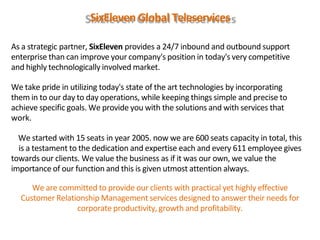 Six eleven global teleservices | PPTX
