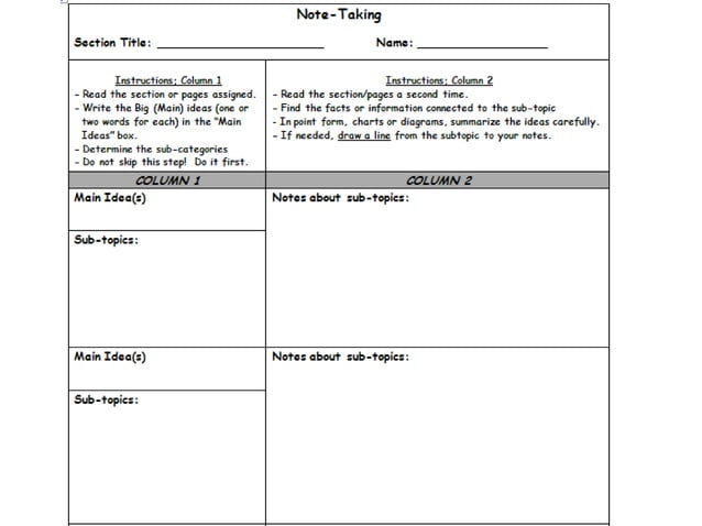 Six Examples Of Ways To Take Notes Vr1.1 | PPT | Geography | Science