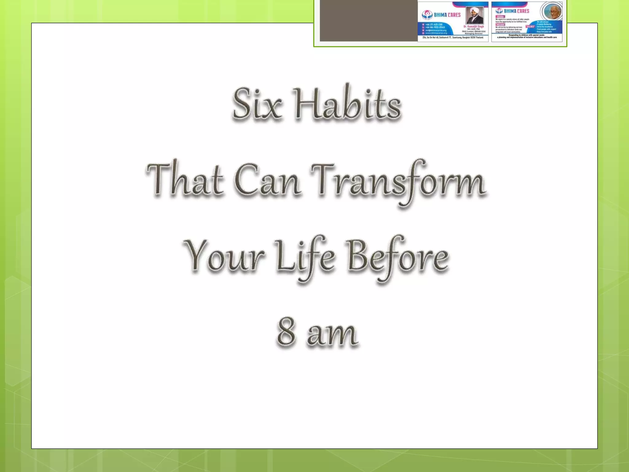 Six habits of suucessful people | PPTX | Wellness | Healthy Living