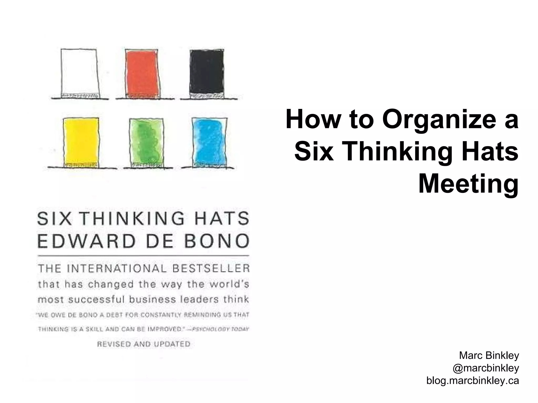 How to Organize a Six Thinking Hats Meeting | PPT