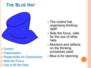 Six hats of thinking | PPT