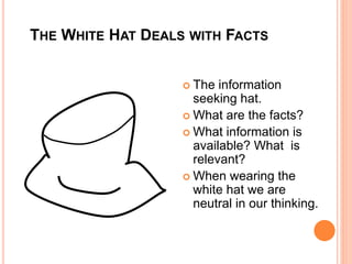 Six hats of thinking | PPT