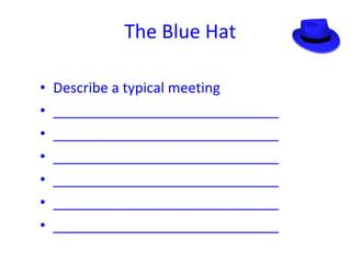 The Six Thinking Hats in Detail | PPT